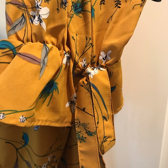 entro | Tops | Lovely Mustard Color Over The Shoulder Blouse M | Poshmark